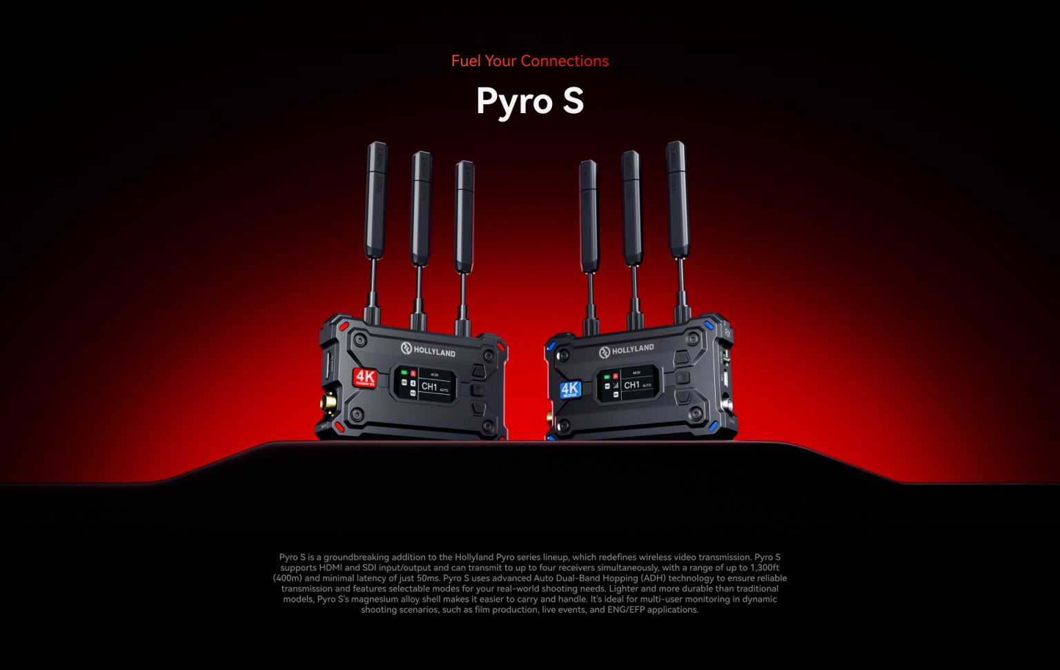 Hollyland Announces Pyro S, a New Wireless 4K Video Monitoring System for Filmmakers